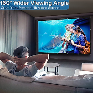 Projector Screen, 120-inch CENTURY-STAR Movie Screen Outdoor & Indoor Wrinkle-Free Nylon Fabric Video Projection Screen (3D 4K HD 16: 9 Front & Rear Projection) Foldable & Portable with Carry Bag