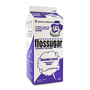 Cotton Candy Floss Sugar-Blue Raspberry, Pink Vanilla & Grape-1/2 Gallon-three Pack