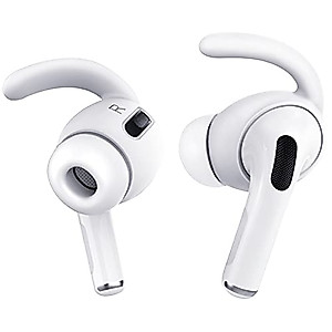 ALXCD Earbuds Tips Hook Compatible with AirPods Pro, 4 Pairs Anti-Slip Anti-Lost Soft Silicone Sport Ear Buds Tips Hook, Replacement for AirPods Pro [1Sport] 4 Pairs White