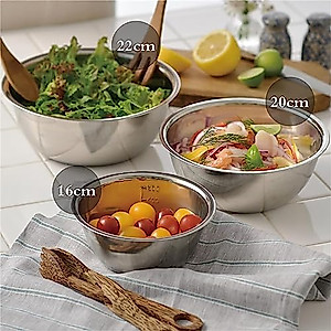 Hikooy Rustproof Stainless Steel Basin Set Steel Light Luxury Thickened Multi-Functional Large Basin Stainless Steel Basin Set Soup Basin Stainless Steel Water Basin