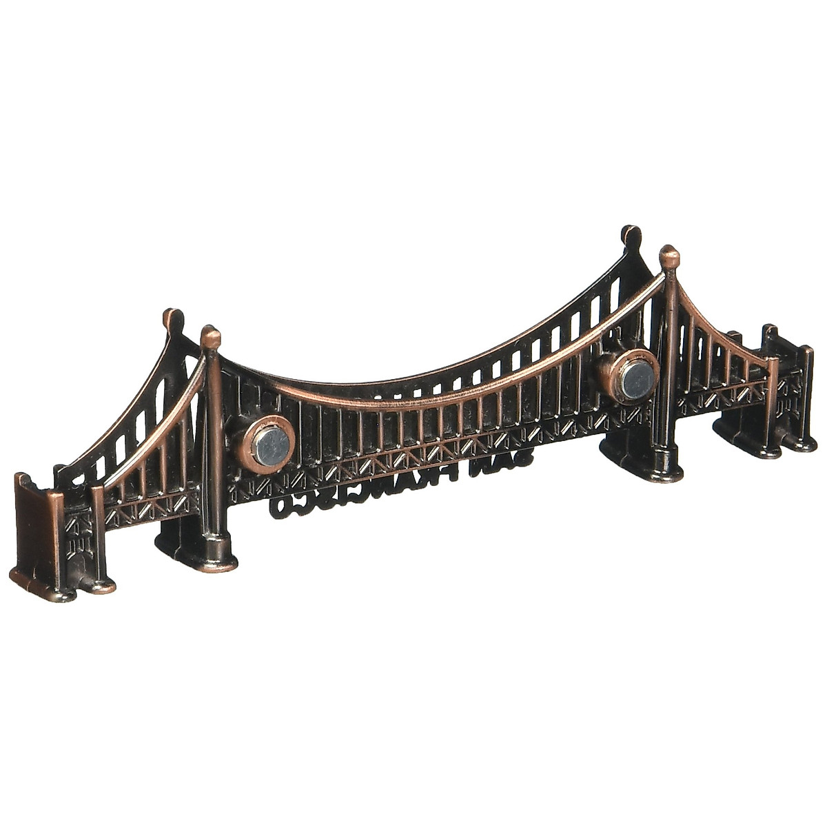 (35 4/4) San Francisco Bronze Golden Gate Bridge Magnet 3.5 Inches Long With Exclusive CA BEAR MAGNET