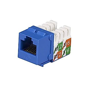 Black Box 25-Pack Blue CAT5e Unshielded Keystone Jack
