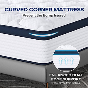 FLEXPEDIC 10" Twin Mattress, Memory Foam Hybrid Mattress with Space Cotton for Tight Sleep, Medium-Firm Cooling Mattress with Stronger Support, Motion Isolation &Pressure Relieving