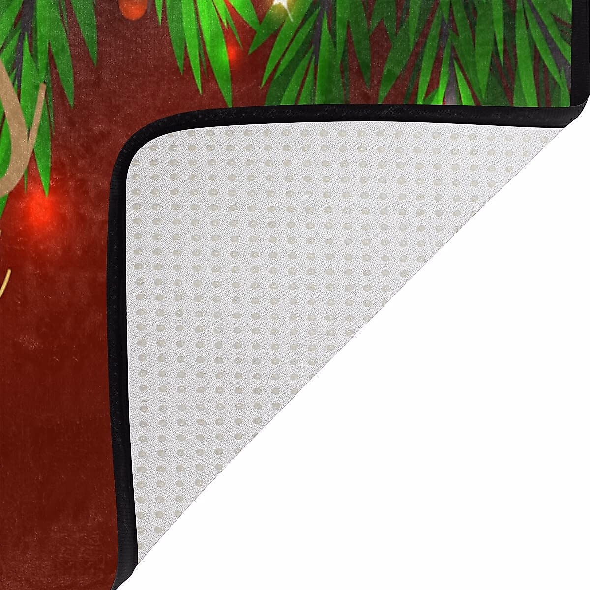 ALAZA Christmas Poinsettia Snowflakes Flower Non Slip Area Rug 5' x 7' for Living Dinning Room Bedroom Kitchen Hallway Office Modern Home Decorative