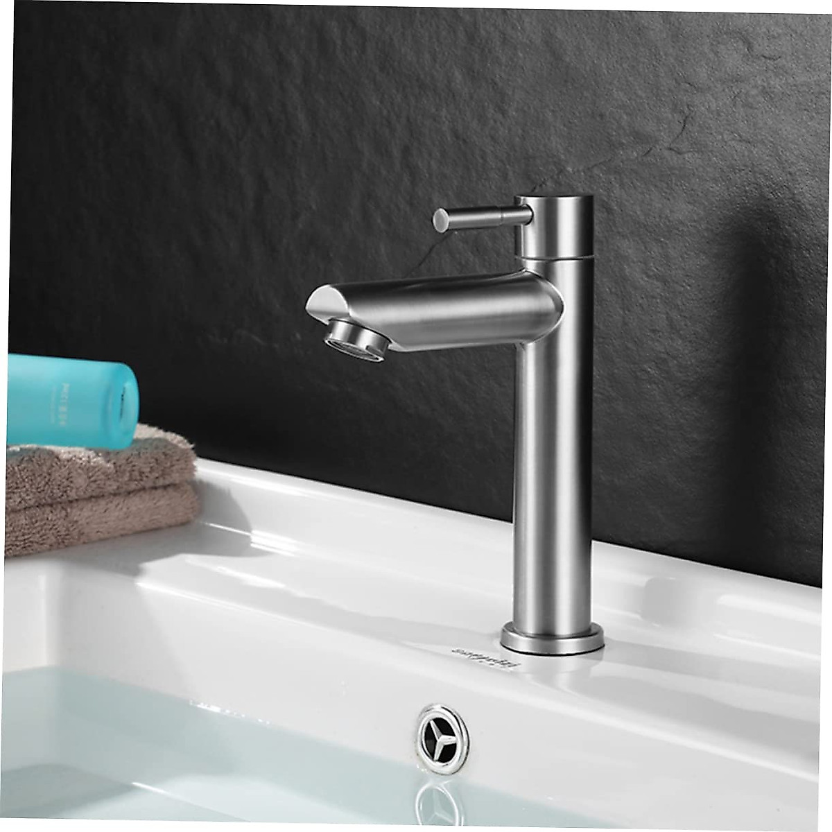 Housoutil 4pcs Stainless Steel Water Tap Kitchen Water Faucet Wall Mounted Bathroom Faucet Vessel Faucet Outdoor Water Faucet Kitchen Taps Bathtub Faucet Laundry Faucet Waterfall