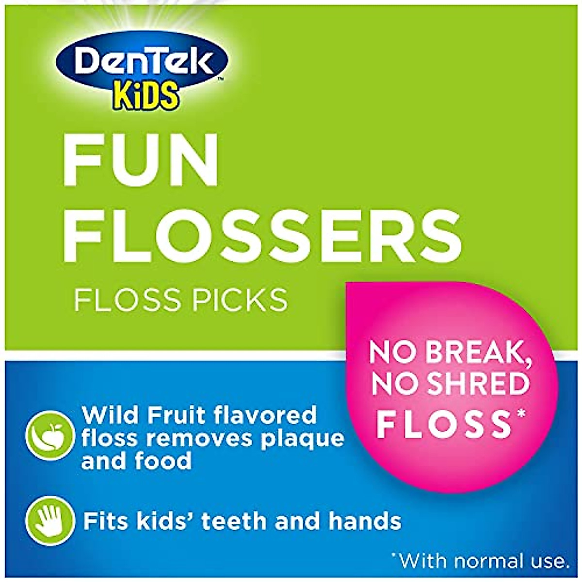DenTek Kids Fun Flossers, Wild Fruit, 90 Count