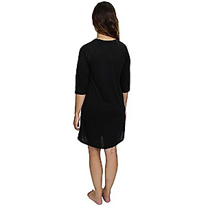 Disney Nightmare Before Christmas Women's 3/4 Sleeve Dorm Nightgown Pajamas (X-Large, Black/Purple)