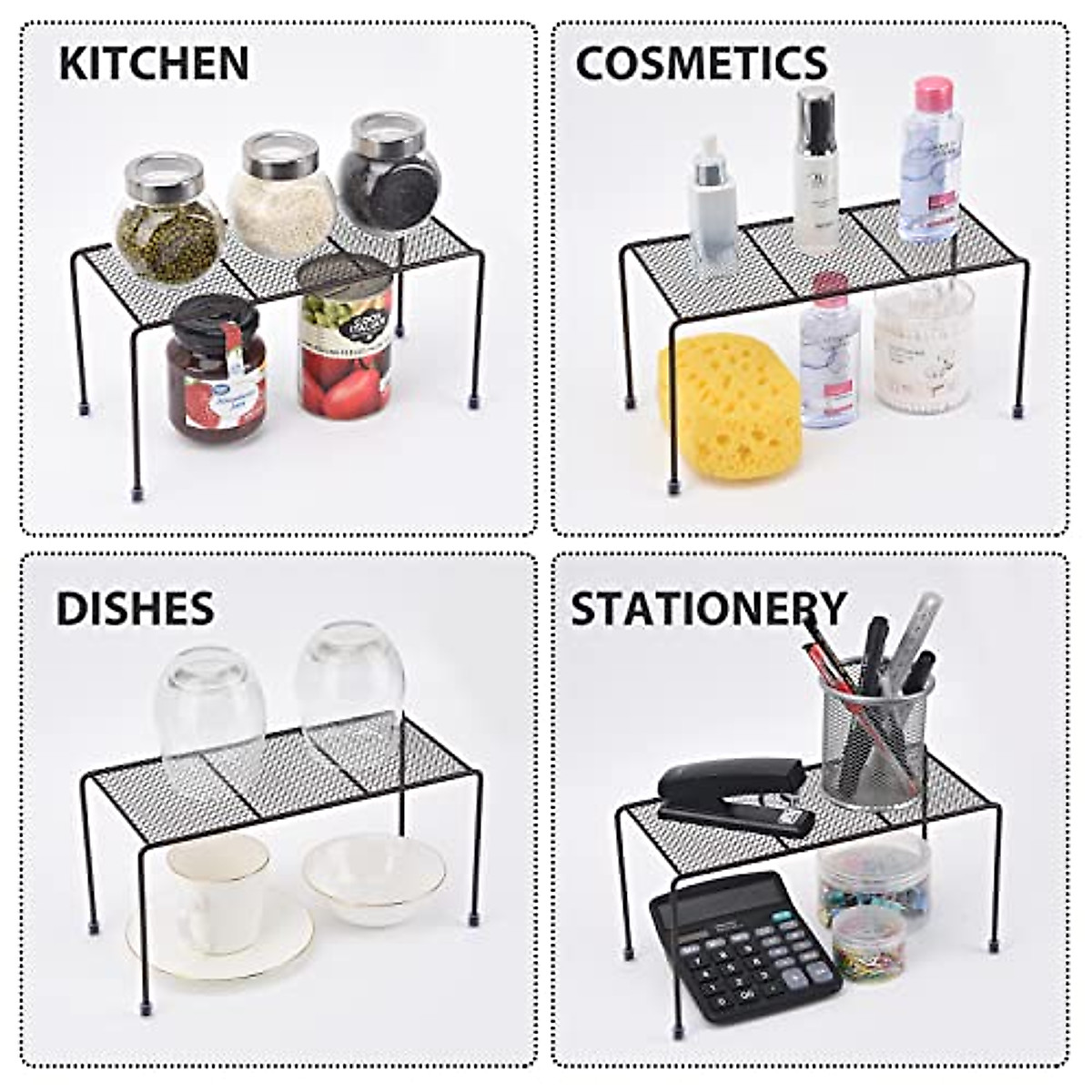 JBESUHI Mesh Kitchen Shelves,Cabinet Storage Shelf Rack, Cabinet Organization Mini Storage Shelf (Bronze, 6)