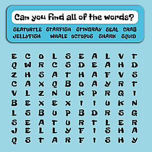 28-Pack Sea Life Valentines Day Cards with Envelopes I Word Search Game Valentines Day Cards for Kids School I Valentines Day Gifts for Kids Party Favor I Exchange Valentines Cards for Kids Classroom