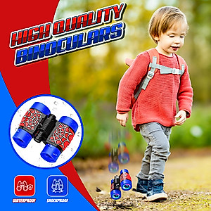 Binoculars Toys for Kids Ages 3-8: Spidolapse Outdoor Adventure Toy with Bird Watching Guide for 4 5 6 7 8 Year Old Boys Girls Easter Birthday Gifts Toddler Travel Camping Binoculars Toy Age 4-6