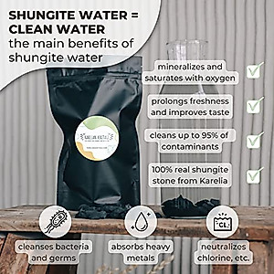 Karelian Heritage Raw Shungite Stones 2 lb for Water Purification & Filtering | Healing Raw Crystal with Antioxidant Properties | Certified Type 3 Natural Authentic Shungite Stones from Karelia SW08