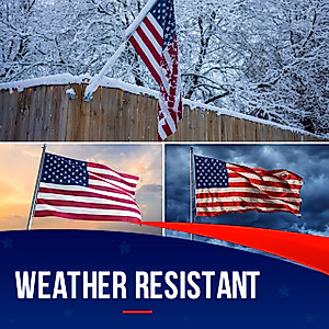 American Flags for Outside 3X5 -American Flag 3x5 with Embroidered Stars and Sewn Stripes US Flag 3x5 Heavy Duty Outdoor Made in USA for High Wind- All Weather Flags