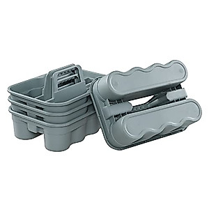 Begale 4-Pack Commercial Products Deluxe Carry Caddy for Cleaning Products, 2 Compartment Plastic Cleaning Basket