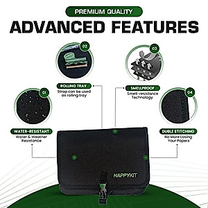 Happy Kit - Travel Pouch Kit with Accessories, Water Resistant Money Bag with Combination Lock, Portable Storage Bag Organizer (Black)