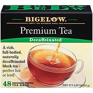 Bigelow 48 Count Premium Decaffeinated Blend Black Tea, Contains 48 Individually Wrapped Tea Bags, Decaf Tea