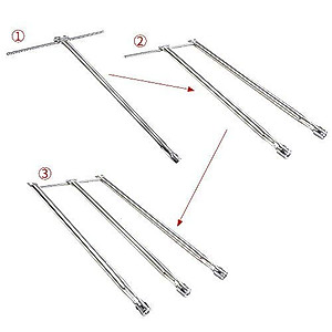 GasSaf Burner Tube Replacement for Weber 7508 Genesis Silver B & C, Genesis Gold B & C, Spirit 700 E-310 E-320, Weber 900 and Other Models, Stainless Steel Gas Grill Burner Tube Kit