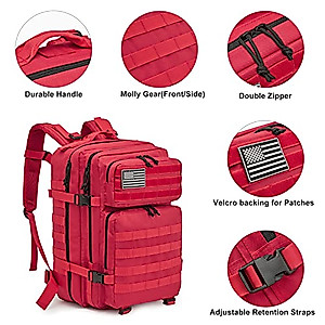 G4Free 40L Military Tactical Backpack 3 Day Assault Survival Molle Pack Bug Out Bag Fishing Backpack Rucksack