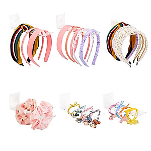Clear Acrylic Headband and Jewelry Organizer Rack - 6 Pack Hair Accessories and Bracelet Display Stand