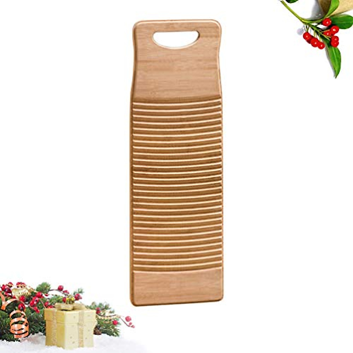 TOPBATHY Wood Washboard Practical Clothes Bamboo Washboard Anti-slip Laundry Cleaning Board Manual Clothes Washing Tool for Home School - 60cm