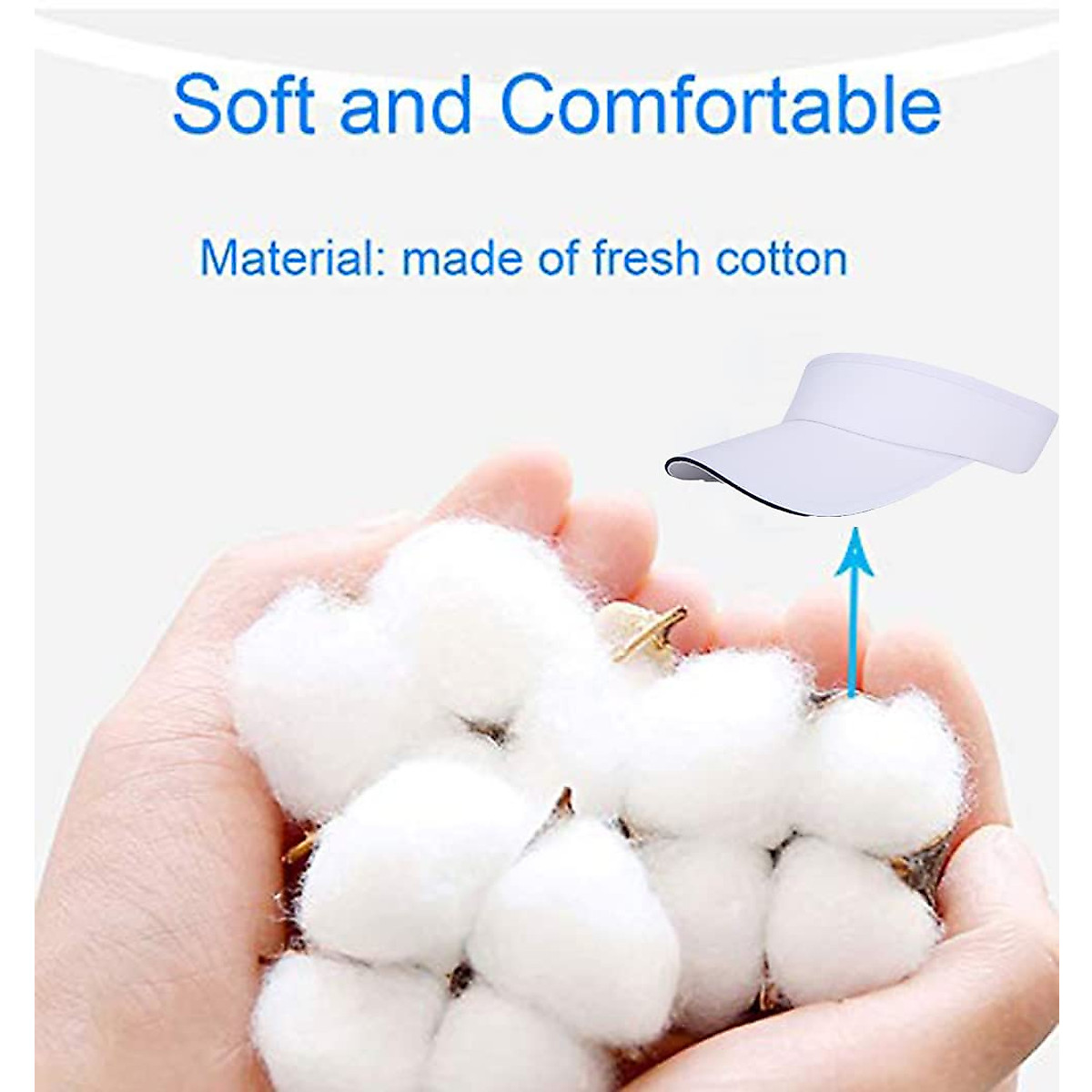 VOVCIG Adjustable Empty Top Sun Hat White Visors for Women Beach Sports Sun Hat Men Women Sun Sports Visor Hat (White)