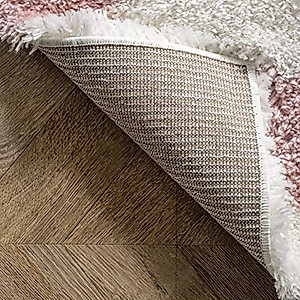 nuLOOM Olivia Heart Nursery Shag Accent Rug, 2' x 3', Pink