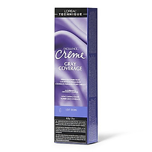 L'Oréal Technique Excellence Crème Permanent Hair Color | Long-Lasting Hair Dye | Rich Formula with No-Drip Application | Superb Gray Coverage | For All Hair Types | Light Brown