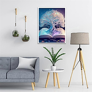 Eiazuiks Diamond Painting Kits for Adults, Tree 5D DIY Diamond Art Kits Full Drill Diamond Dots for Gift Wall Decor and Relaxation Gem Arts 12x16 inch