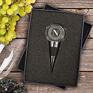 Custom Personalized Premium Crystal Glass Wine Bottle Stopper with Box - Engraved and Monogrammed