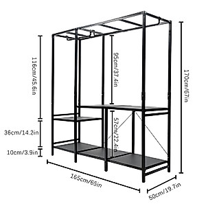 YETINGSHOP Heavy Duty Free Standing Closet Organizer, Extra Large Closet Organizer, Freestanding Closet Organizer with Shelves