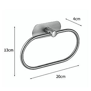 Self Adhesive Towel Ring for Bathroom, Stainless Steel Bath Hand Towel Holder Vintage Wall Mounted Bathroom Towel Rack
