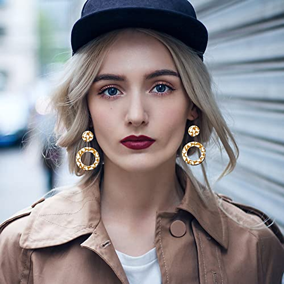 Mersuii 4 Pcs Polymer Clay Silk Screen, Silk Screen Stencils for Polymer Clay, Reusable Silkscreen Print for Printing on Clay & Other Jewelry Clay Earrings Decoration