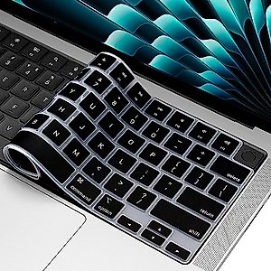 Silicone Keyboard Cover Skin for 2024-2021 MacBook Air & Pro/Max with M3 M2 M1 Chip 15.3" 13.6" 14.2" 16.2 inches A3114 A3113 A2941 A2681 A2992 A2991 A2918 A2779 A2780 A2442 Protector Accessories