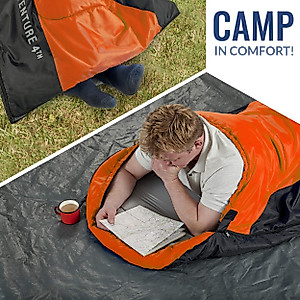 VENTURE 4TH 3-Season XL Backpacking Sleeping Bag, Camping Sleeping Bags for Adults & Kids - Lightweight, Comfortable, Water Resistant, Ideal for Hiking, Camping & Outdoor – Orange/Gray
