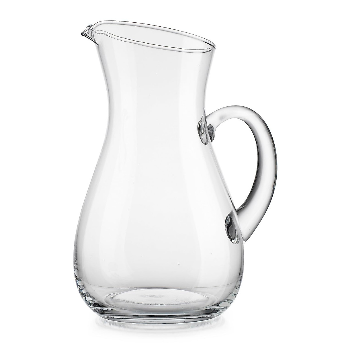 Glass Water Pitcher with Spout – 63 Oz. Elegant Serving Carafe for Water, For Cocktails, Juice, Water – Clear Glass Beverage Pitcher.