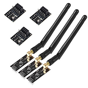 MELIFE 3 Set NRF24L01+PA+LNA RF Wireless Transceiver Module with SMA Antenna 2.4 GHz + NRF24L01 8 Pin Socket Breakout Adapters Compatible with Antenna LKY67