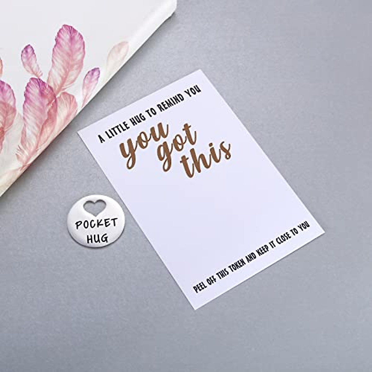 MIXJOY You Got This Pocket Hug Token & Greeting Card for Friends Family, Think of You Missing You Gift, Positivity Cheer Up Gift for Him Her, Sengding a Hug Gifts