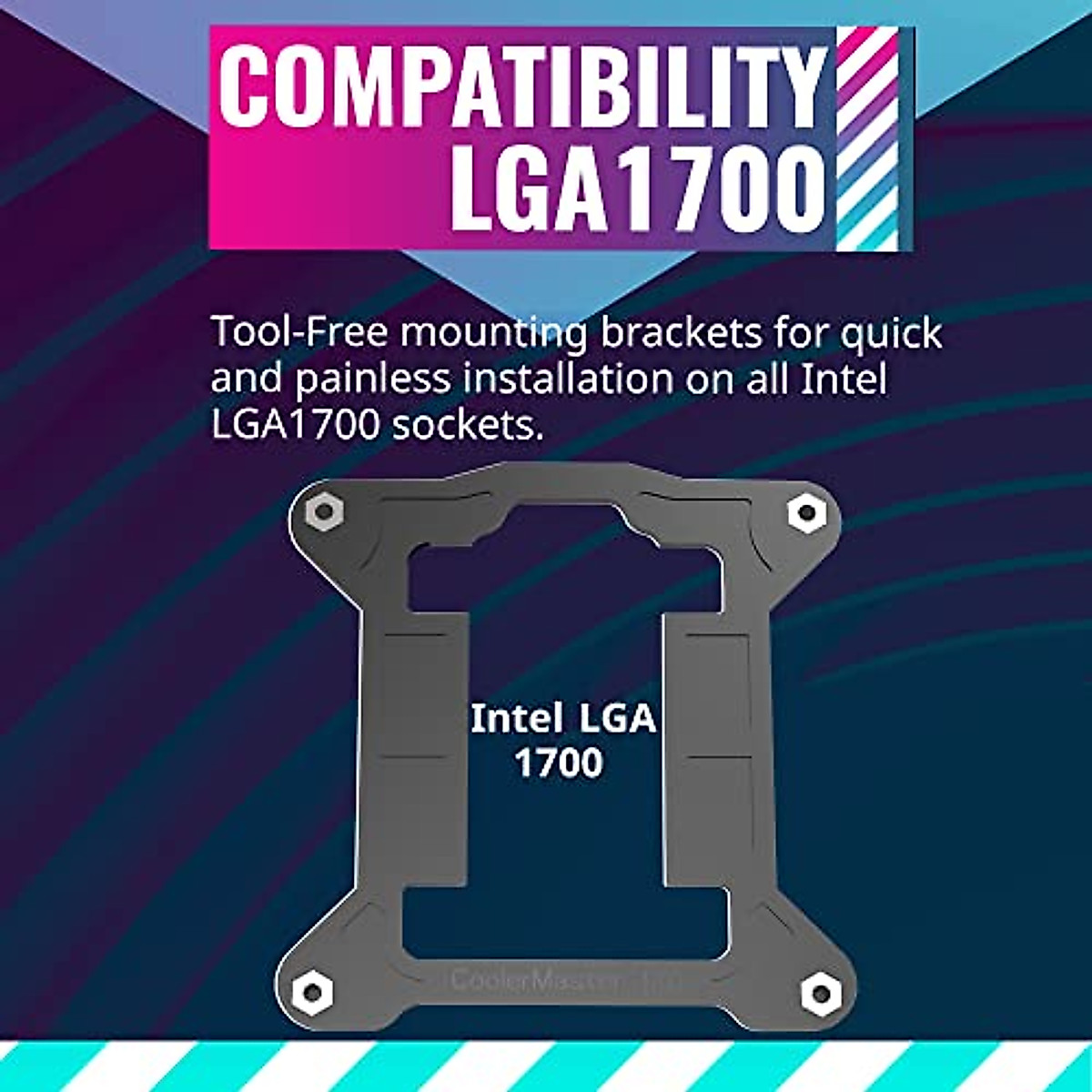 Cooler Master i70C LGA1700 ARGB Intel Low-Profile CPU Air Cooler, Anodized Black Aluminum Fins, Copper Insert Base, 95W TDP CPU Support, 120mm ARGB 3-Pin Fan for Intel LGA1700 For Desktop