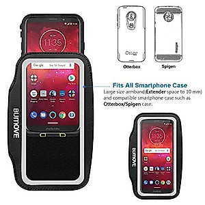 Moto G Fast/G Pro/G Stylus/G Power Running Armband, BUMOVE Gym Workouts Phone Arm Band for Motorola Moto G Pure, G Power (2023), G Stylus 5G with Card Holder (Black)