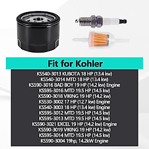 22 083 01-S 22 883 01-S1 Air Filter Compatible with Cub Cadet XT1 LT 42 Parts Kohler 5400 Series, KS530 KS540 KS590 KS595 17-19.5hp Engine, 22-083-01 2208301 Cub Cadet XT1 Enduro lt42 Oil Change Kit