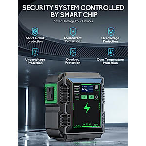 110V/80W Portable Power Station 20000mAh Power Station Mini Power Bank with AC Outlet LED Light Camping Power Bank Survival Road Trip Car Camping Accessories Essentials Gear,1 USB-C PD,1 AC,1 DC,2 USB