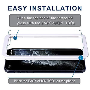 Arae Screen Protector for iPhone 11 Pro Max/Xs Max, HD Tempered Glass Anti Scratch Work with Most Case, 6.5 inch, 3 Pack