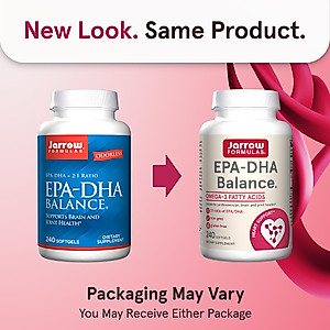 Jarrow Formulas EPA-DHA Balance, 1,200 mg Omega-3 Fatty Acids for Cardiovascular Support, 240 Softgels, 120 Day Supply