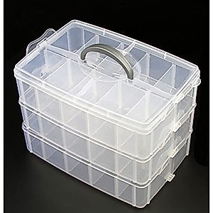 JforSJizT Washi Tape Box Organizer Storage,Divider Closet Container,3 Layers Detachable with 30 Adjustable Compartments, Masking Tape Desktop Tape DIY Sticker Roll Tape Cutter Holder Storage