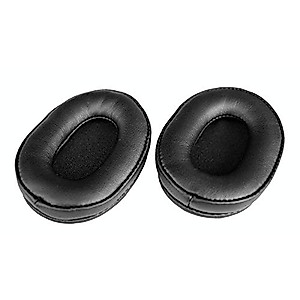 Replacement Leather Ear Pads (Original Earmuffs) Compatible with Audio-Technica ATH-SR5, ATH-SR5BT, ATH-MSR5 Headphones (Black)