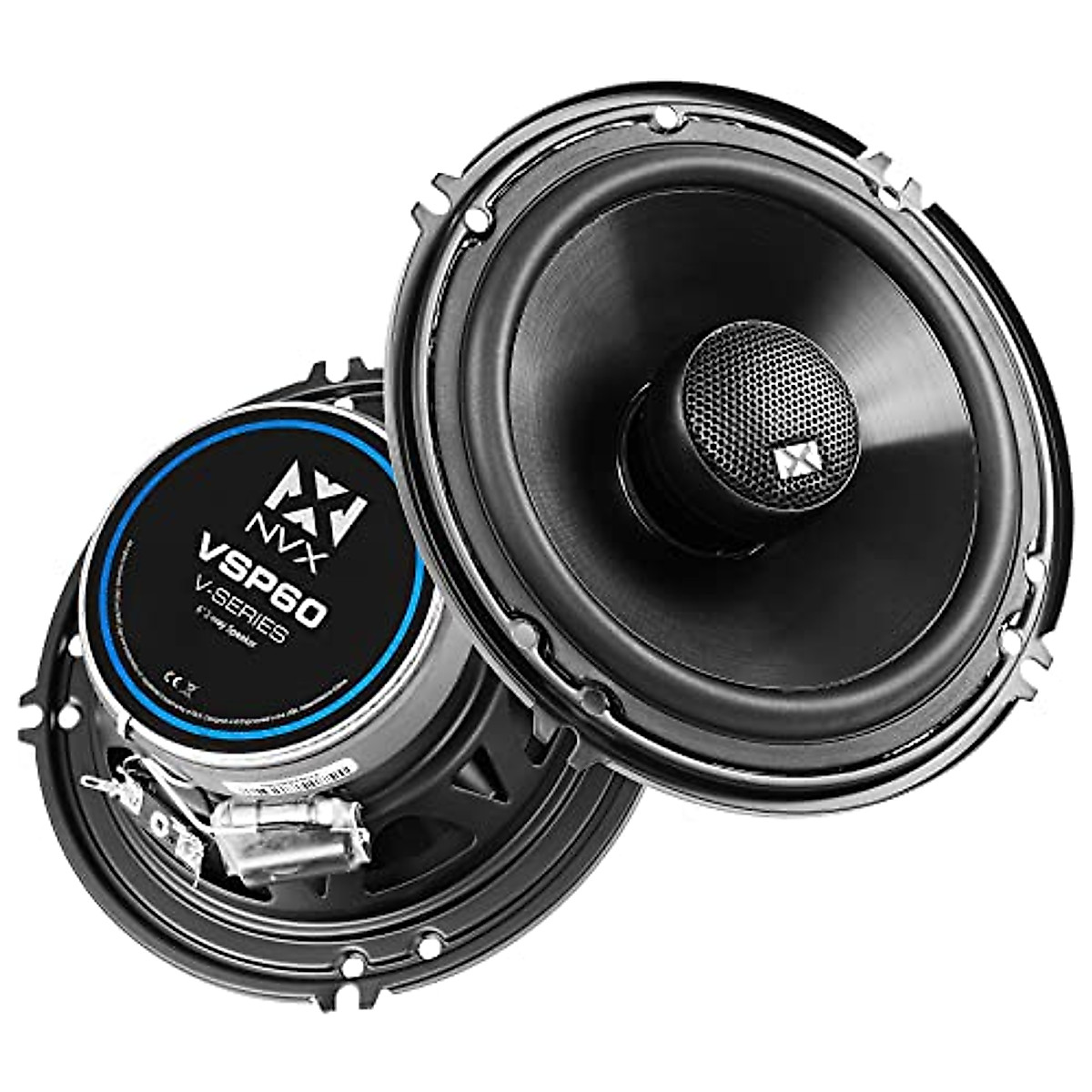 NVX VSP60 600W Peak (200W RMS) 6" V-Series 2-Way Coaxial Speakers with 25mm Silk Dome Tweeters