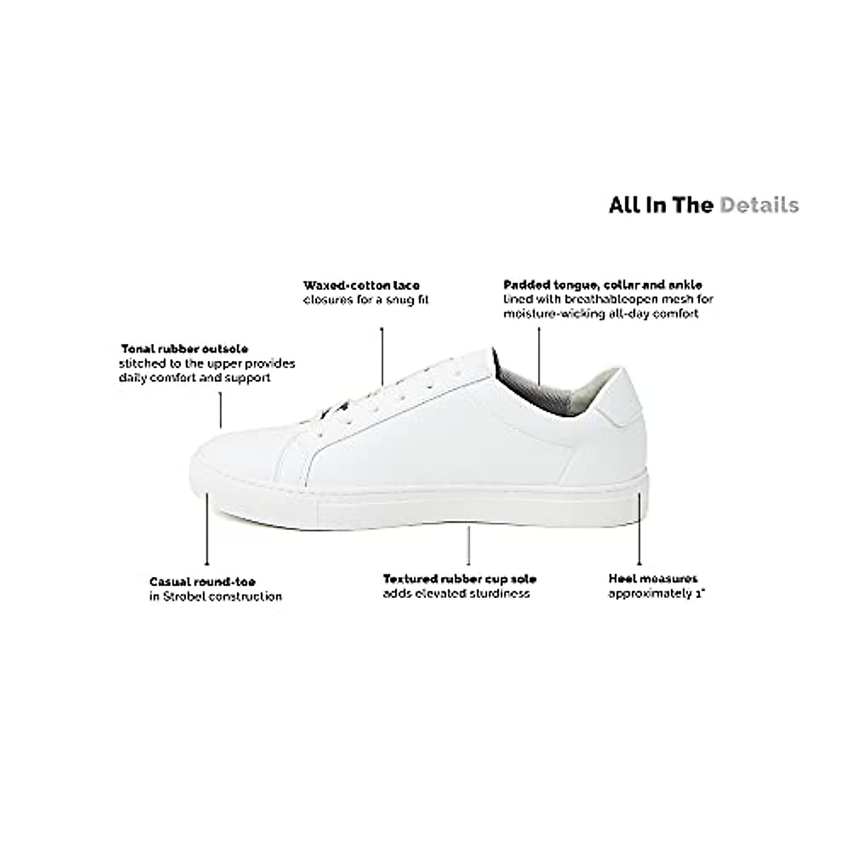 Voet Men's Milo Vegan Leather Classic Casual Fashion Sneaker, White, 10