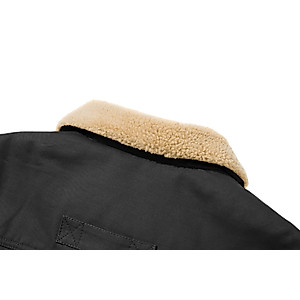 CRYSULLY Men's Winter Thicken Coat Button Cargo Jacket Windbreaker Coat Dark Grey