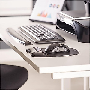 Fellowes Crystals™ Gel Keyboard Wrist Support Black - 0.63" x 2.31" x 18.56" Dimension - Black - Gel - Stain Resistant - 1 Pack