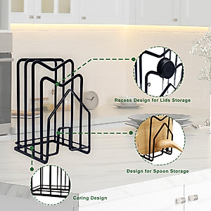 YTVG Cutting Board Organizer, Chopping Board Rack Stand Holder for Kitchen Cabinet,Tray Organizer Rack for Baking Sheets,Pot Lids-Steel 4.92 x 5.7 x 8.47 in.Black