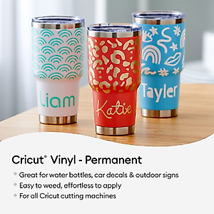 Cricut Vinyl Permanent - Everything Sampler, 12x12 Vinyl Sheets and Transfer Tapes, Create Long-Lasting DIY Projects, Durable Adhesive Vinyl for Cricut Machines, (Pack of 45 with 40+ Colors)